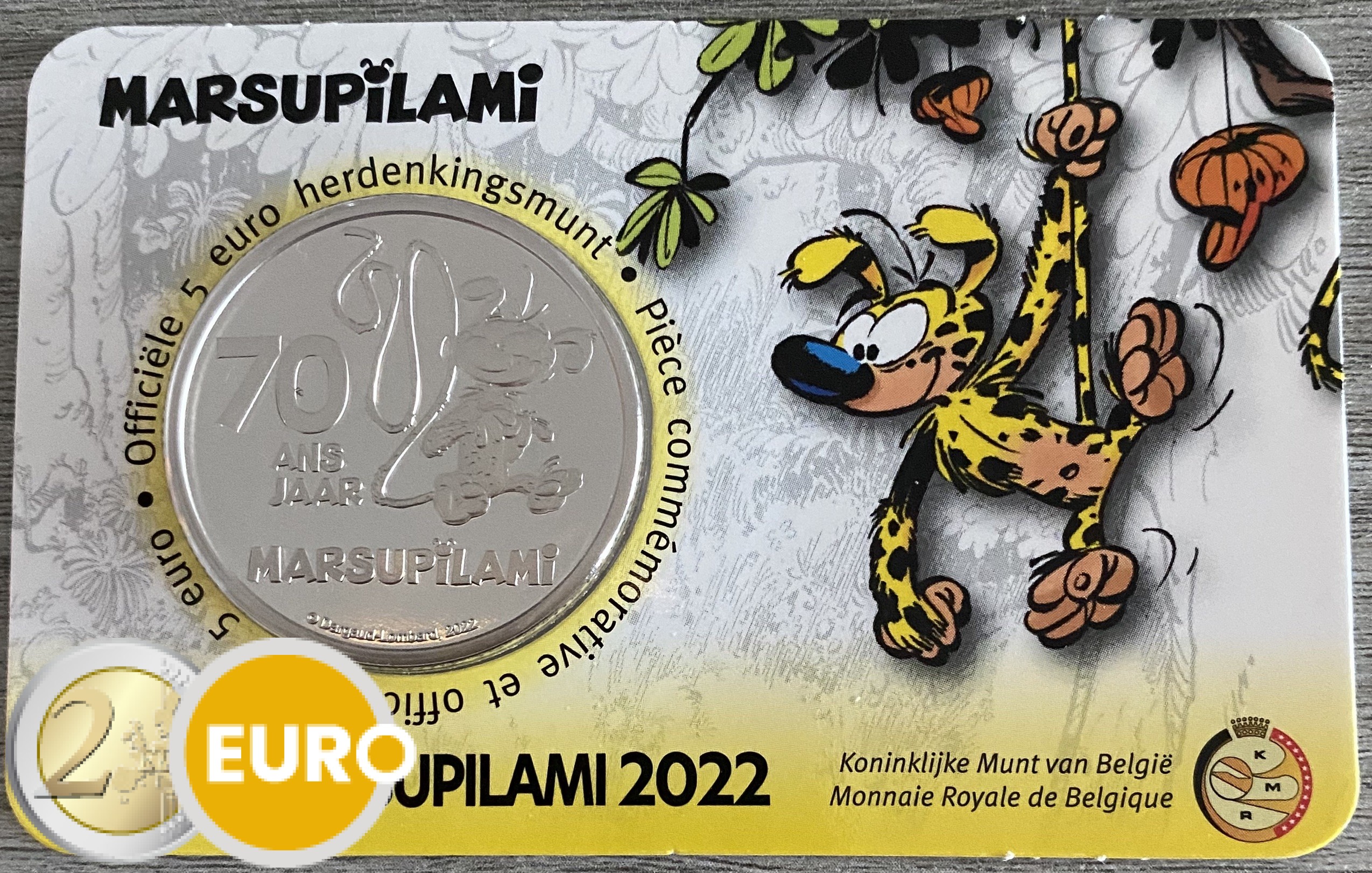 Belgie 2022 5 euro Marsupilami BU FDC Coincard | Euronotes.be